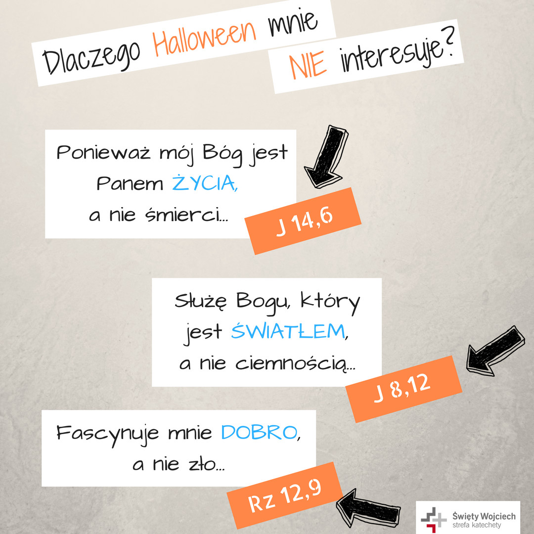Plakat "Dlaczego Halloween mnie nie interesuje" - Księgarnia Internetowa Święty Wojciech